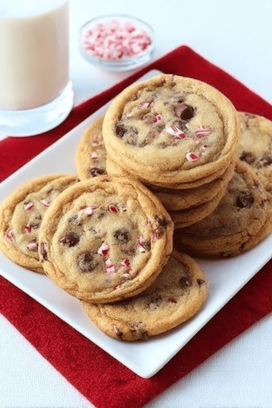 Chocolate Chip Peppermint Crunch Cookies With Holiday Twist