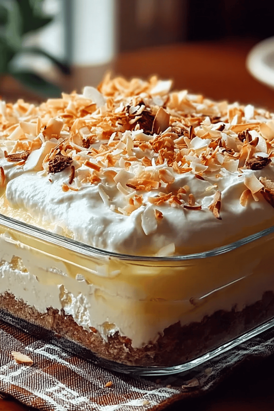 Coconut Cream Layered Dessert Recipe With Rich Creamy Layers