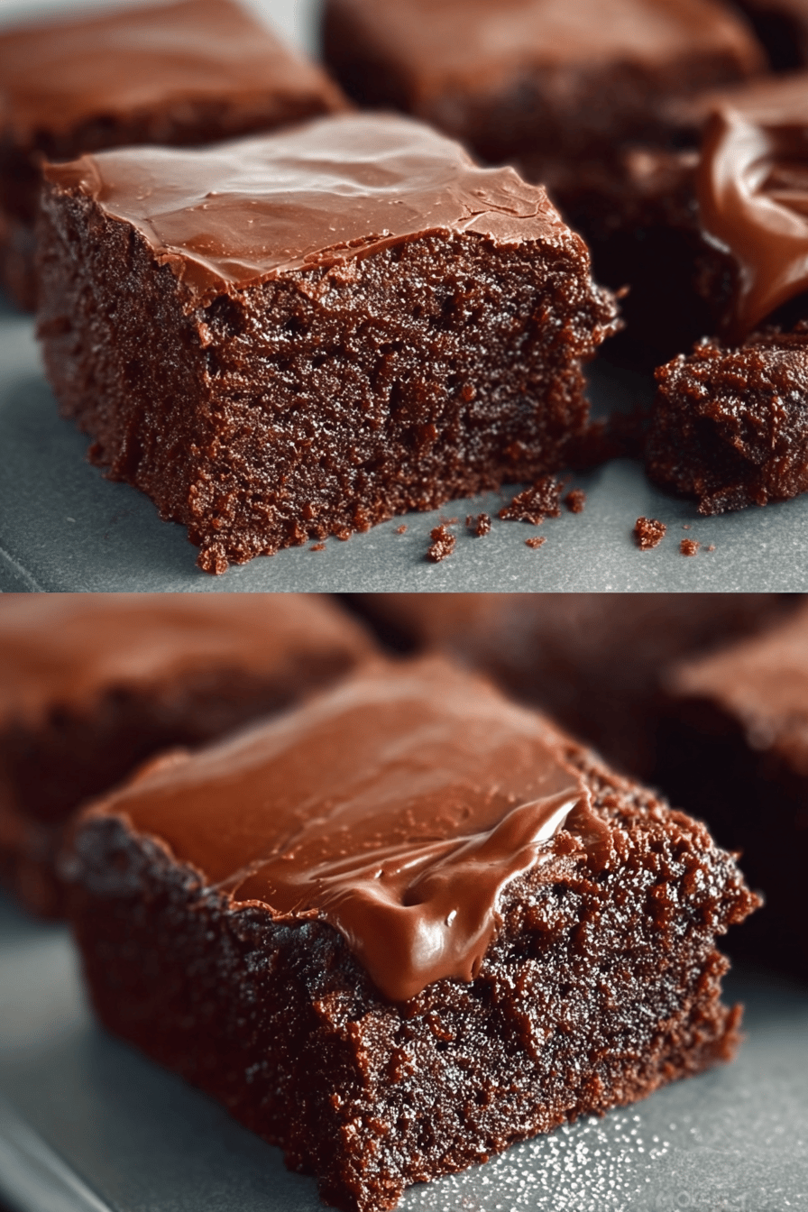 Fudge Iced Brownies Recipe With Rich Chocolate Frosting