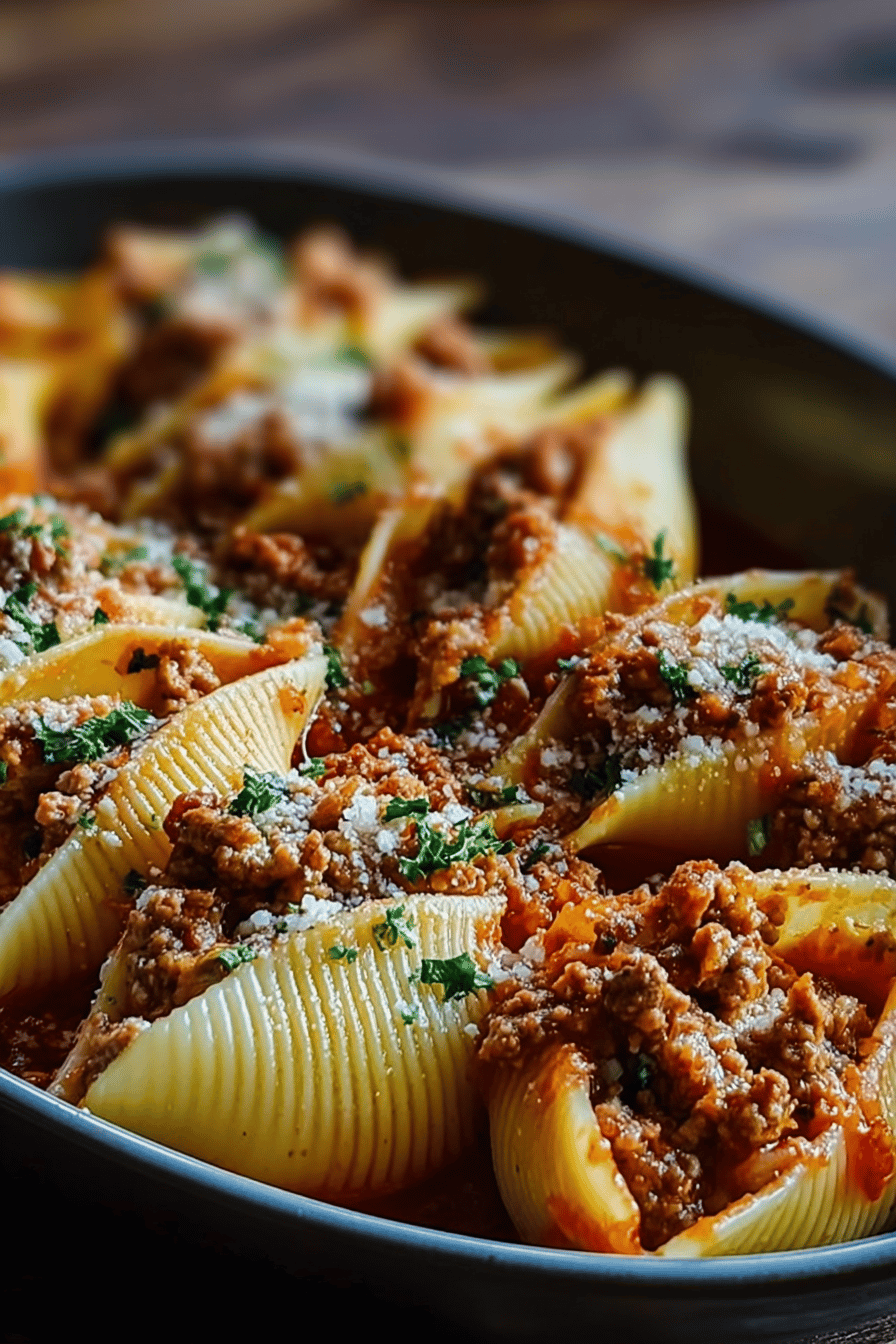 Ground Beef Stuffed Shells Recipe With Creamy Cheese Filling