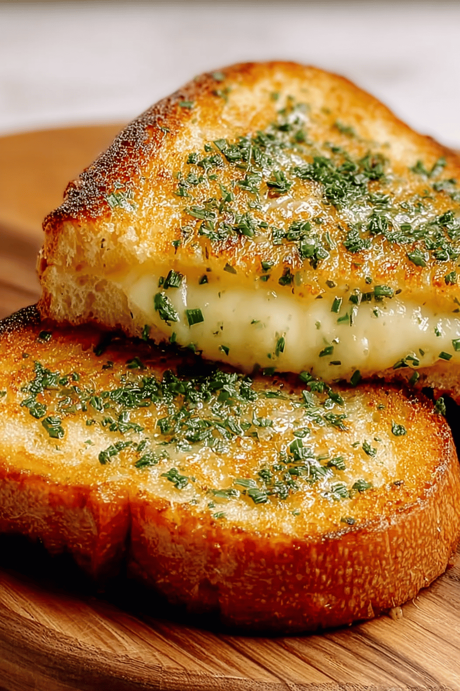 Garlic Bread Grilled Cheese Recipe With Crispy Cheesy Flavor