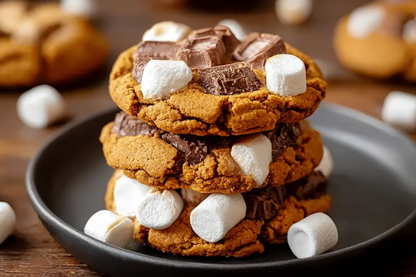 Mini Pumpkin Smores Cookie Bites Recipe With Gooey Chocolate