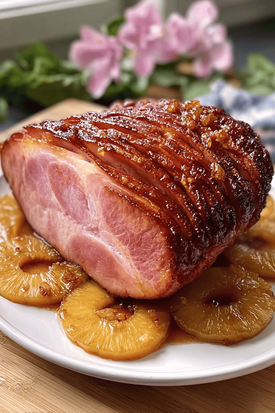 Pineapple Brown Sugar Ham Recipe With Sweet Caramelized Glaze