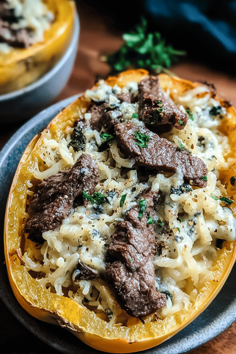 Steak Alfredo Squash Recipe With Juicy Grilled Steak