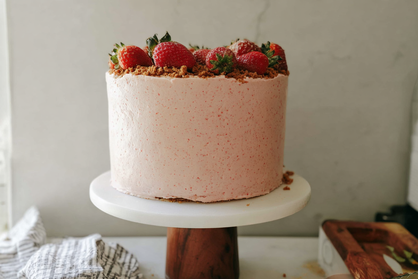 Easy Strawberry Biscoff Cake Recipe