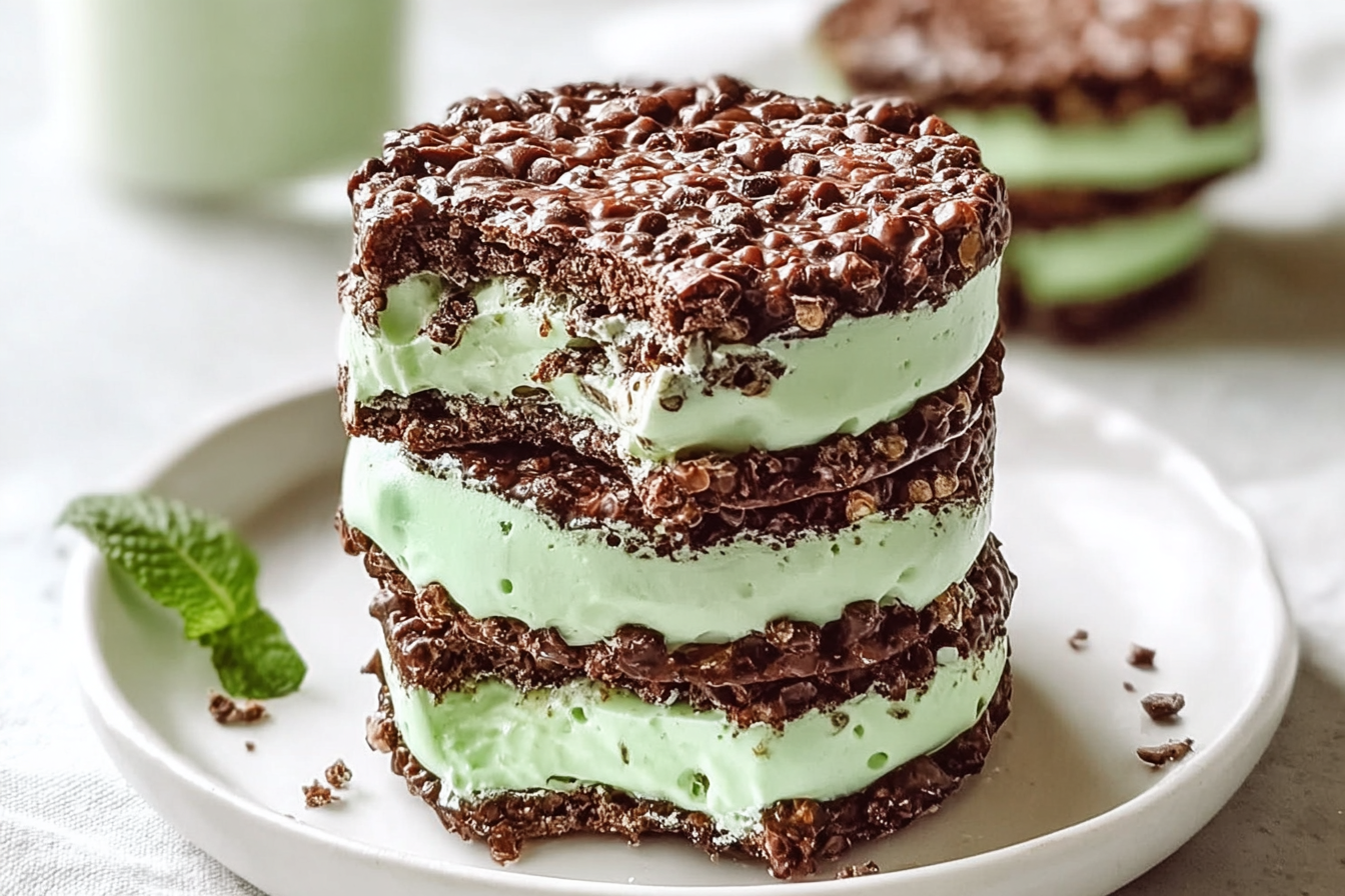 Choc Mint Crackle Ice Cream Sandwiches Recipe For Cool Treats